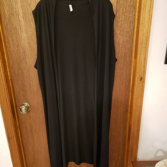 Isaac Liev Jackets And Coats Isaac Liev Black Duster Length Vest Sz X